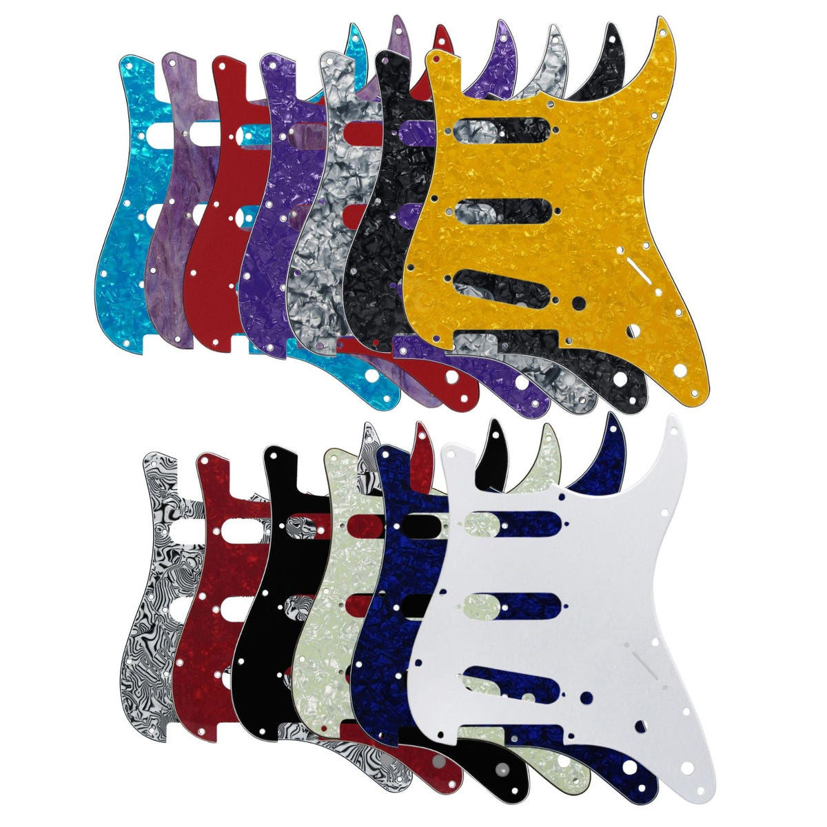11-Hole Strat Pickguard SSS - Over 20 Colors | Ploutone