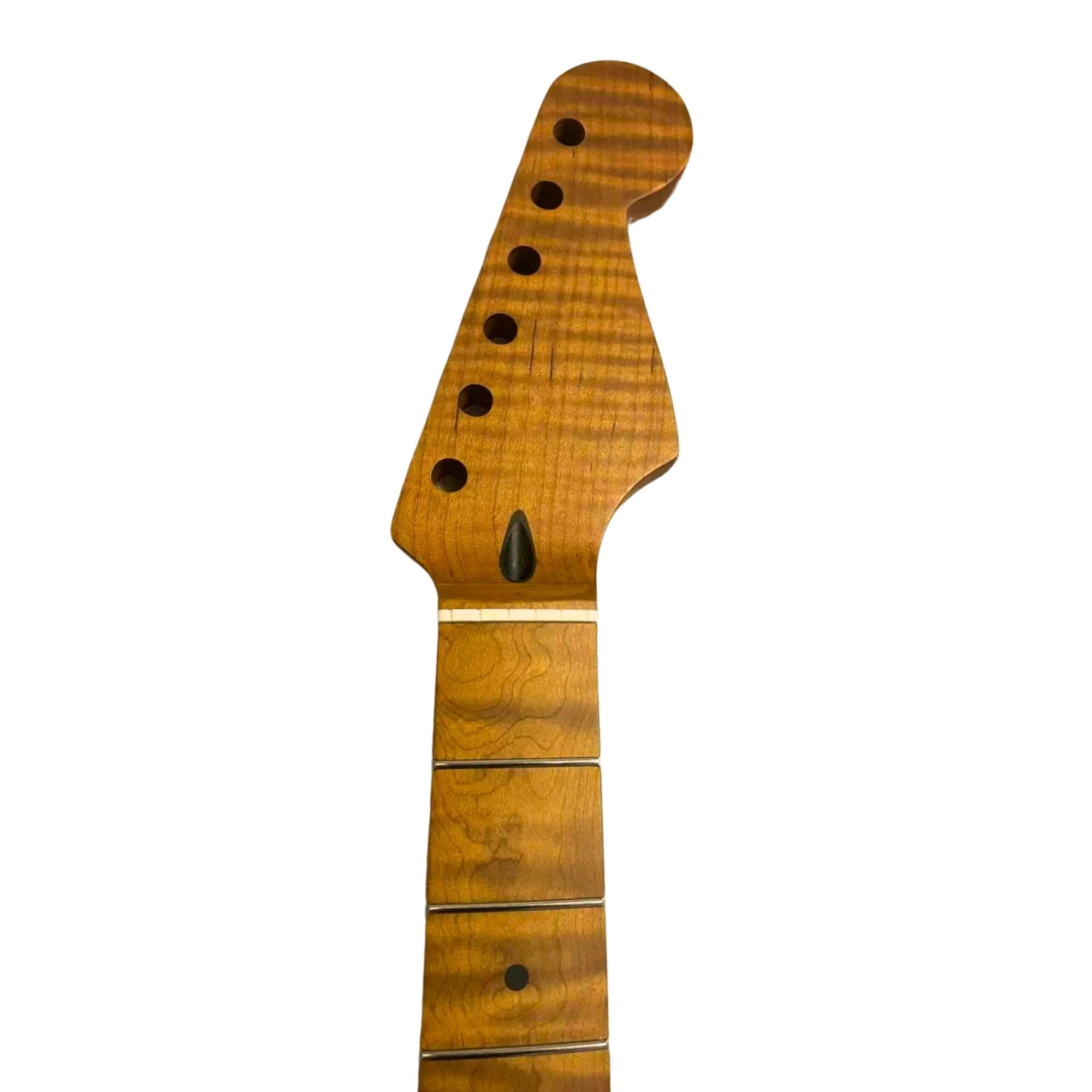 Roasted Flame Maple Strat-Style Guitar Neck, 9.5" Radius, Roasted Maple ...