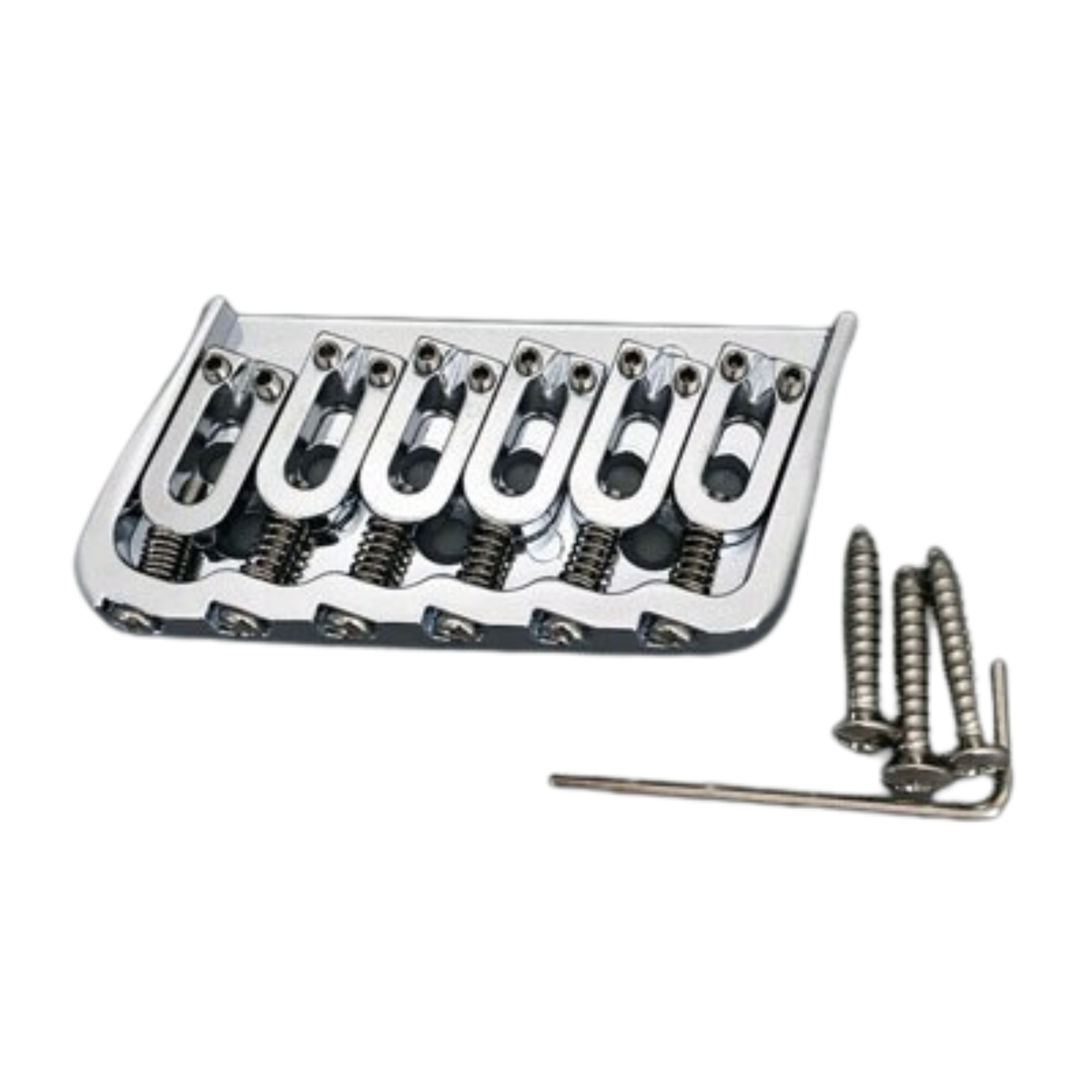 6-String Multi-Scale Guitar Bridge - Chrome | Ploutone