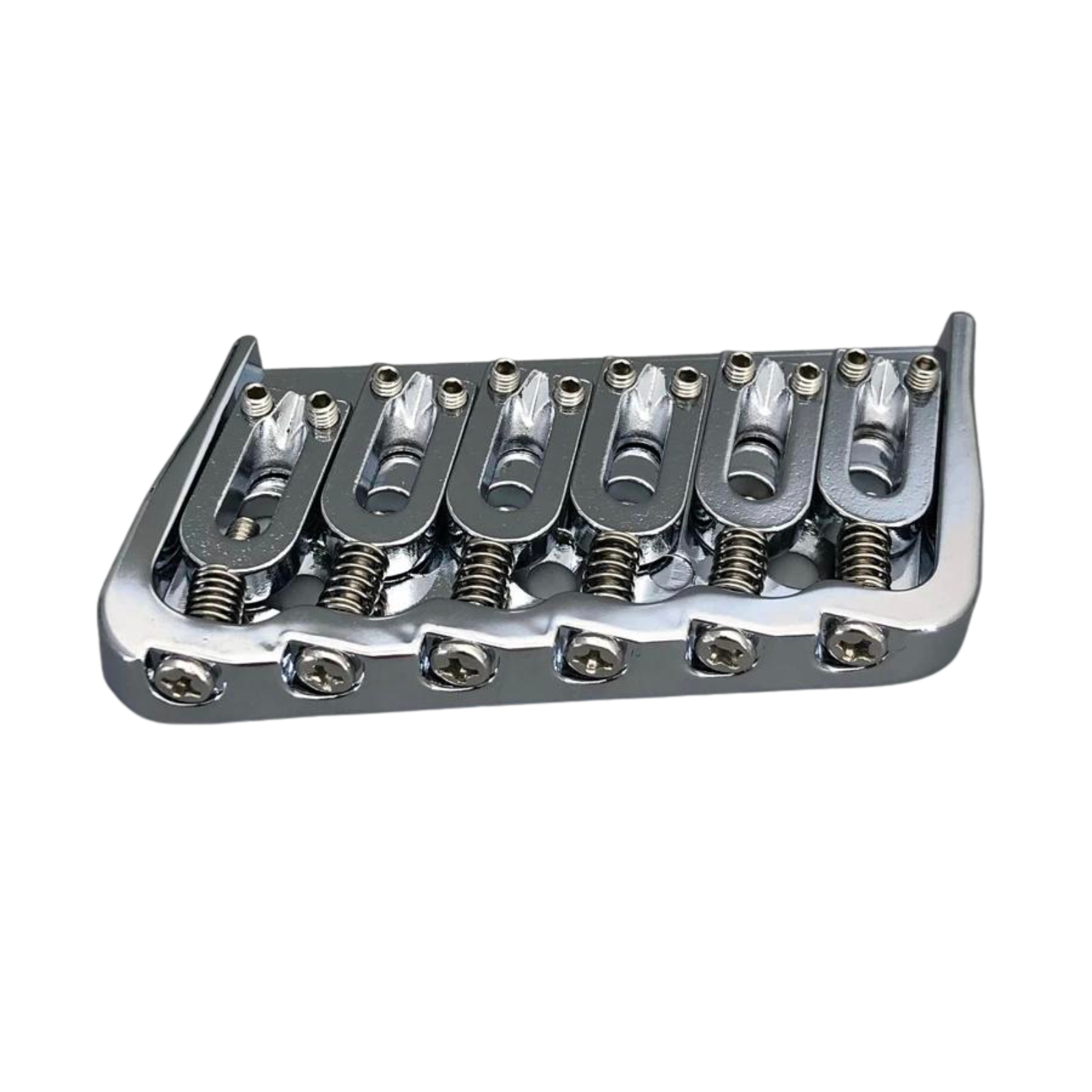 6-String Multi-Scale Guitar Bridge - Chrome | Ploutone