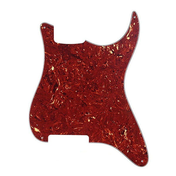 Strat Pickguard No Holes - 4-Ply Red Tortoise | Ploutone