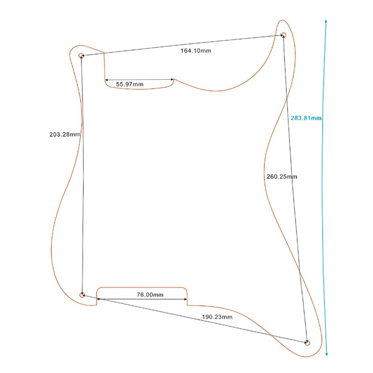 Strat Pickguard No Holes - 4-Ply White Pearl | Ploutone