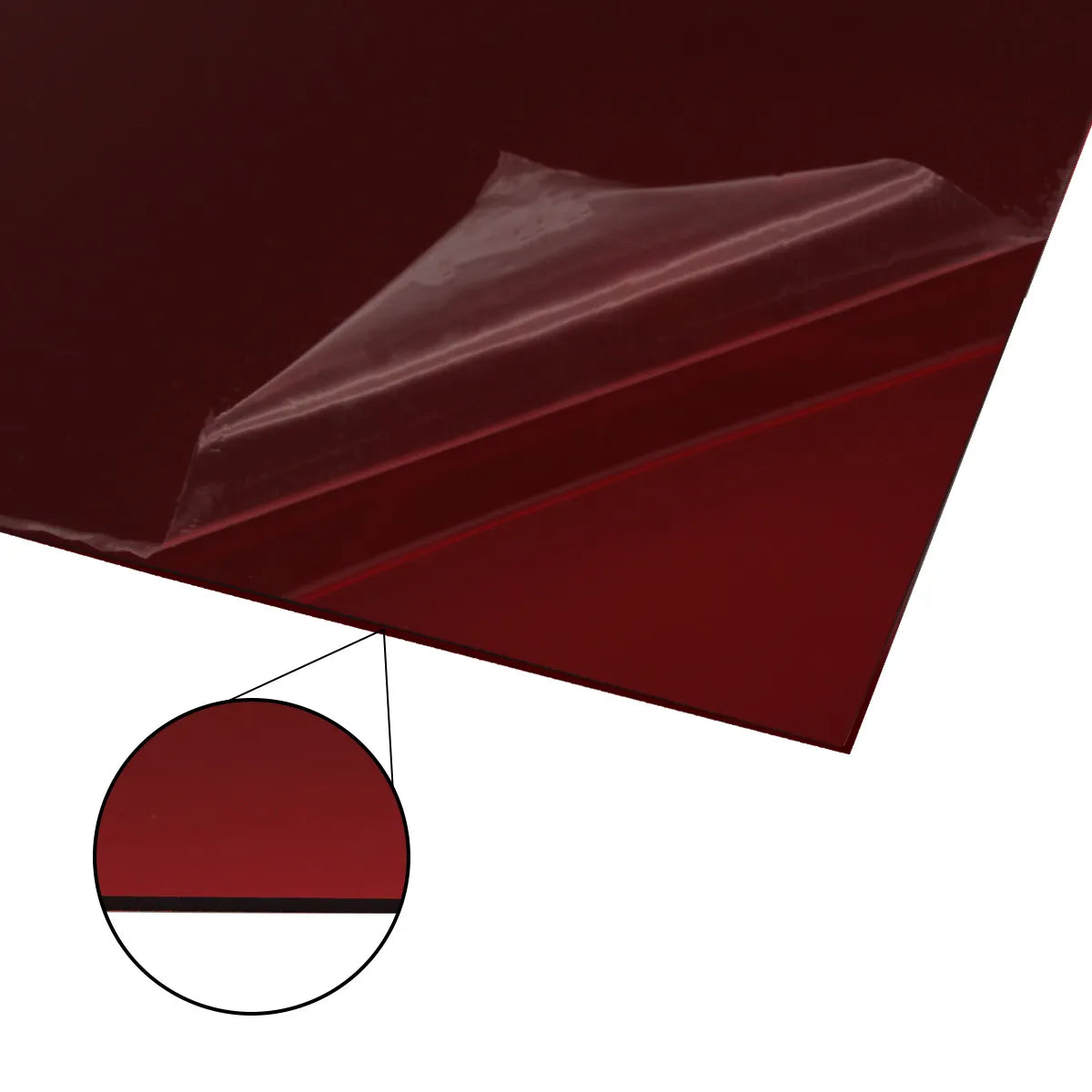 Acrylic Mirror Pickguard Material - 1-Ply Red - 17 x 11.5 inch ...