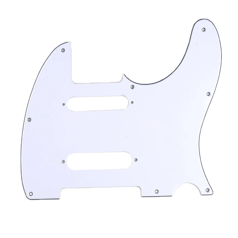 Telecaster Pickguard - 3-Ply White - 8-Hole SSS Configuration | Ploutone