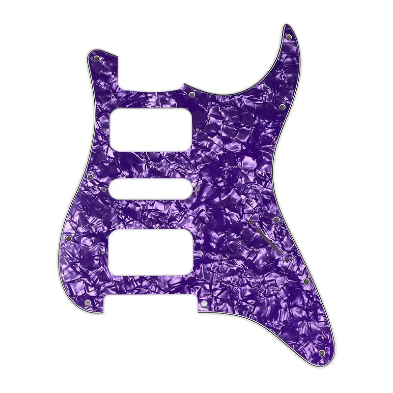 11-Hole HSH Strat Pickguard (No Control Holes) - 4-Ply Purple Pearl ...
