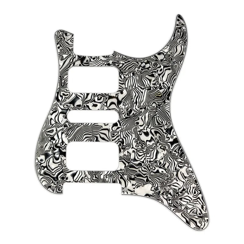 11-Hole HSH Strat Pickguard (No Control Holes) - 4-Ply White Pearl She ...