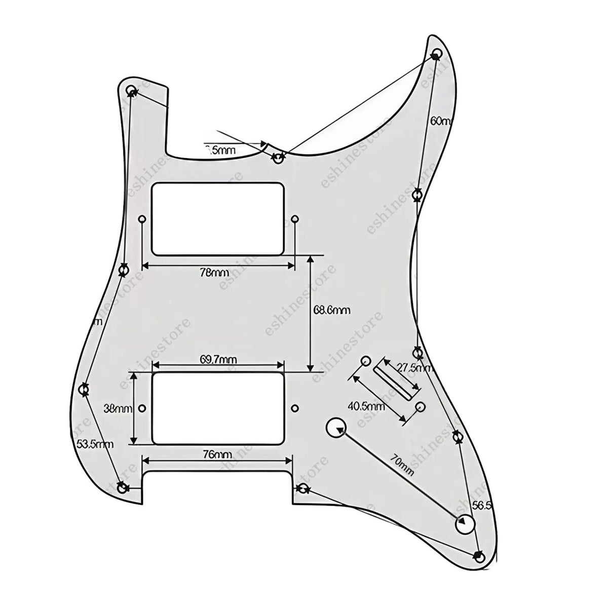 HH Stratocaster Pickguard - Gray Pearl – Ploutone