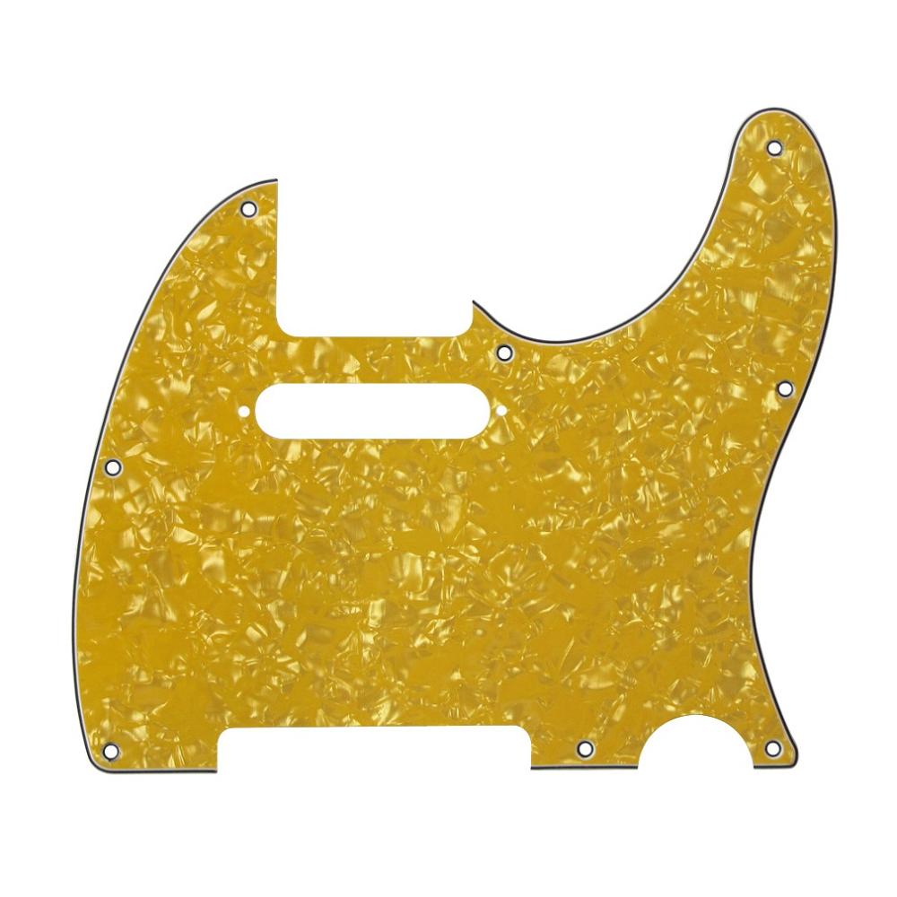 Telecaster Pickguard - 4-Ply Gold Pearl - 8-Hole | Ploutone