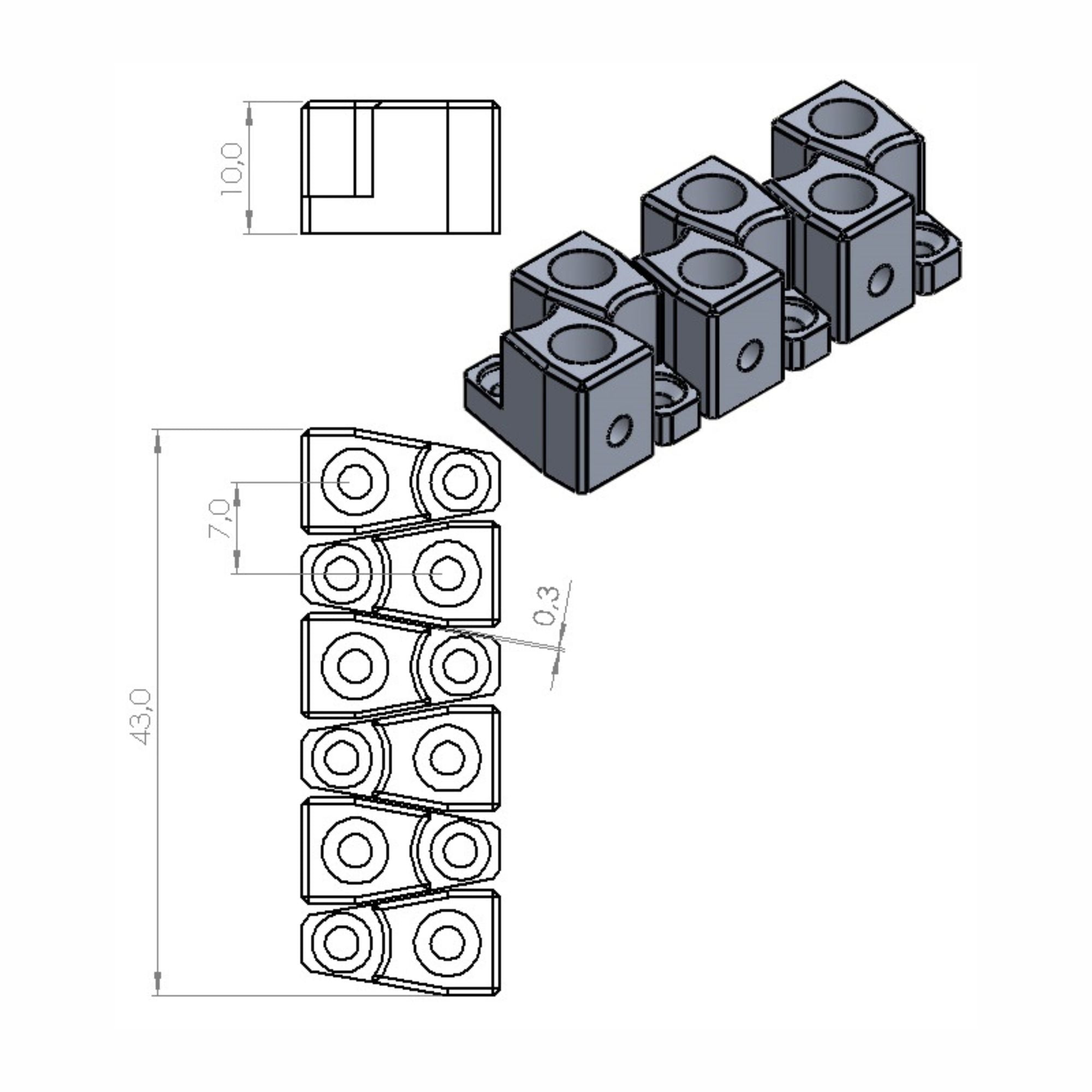 Nova Guitar Parts Single String Headless Guitar Nut | Ploutone