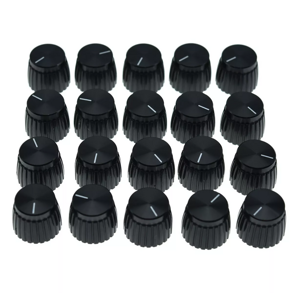 Marshall Amp Knobs - Black with Black Cap, Push-On (Set of 20) – Ploutone