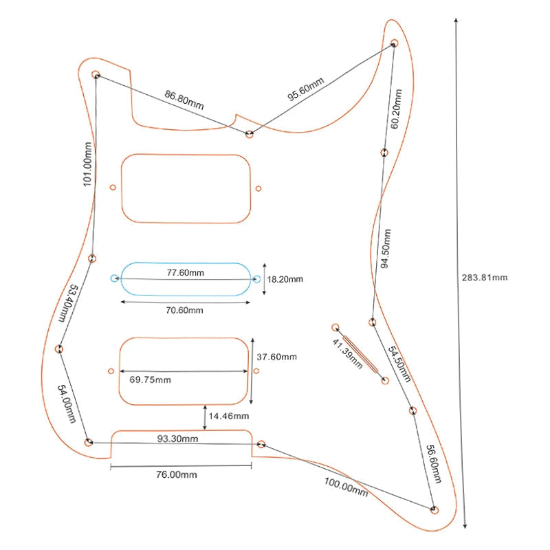 11-Hole HSH Strat Pickguard (No Control Holes) - 3-Ply Parchment – Ploutone