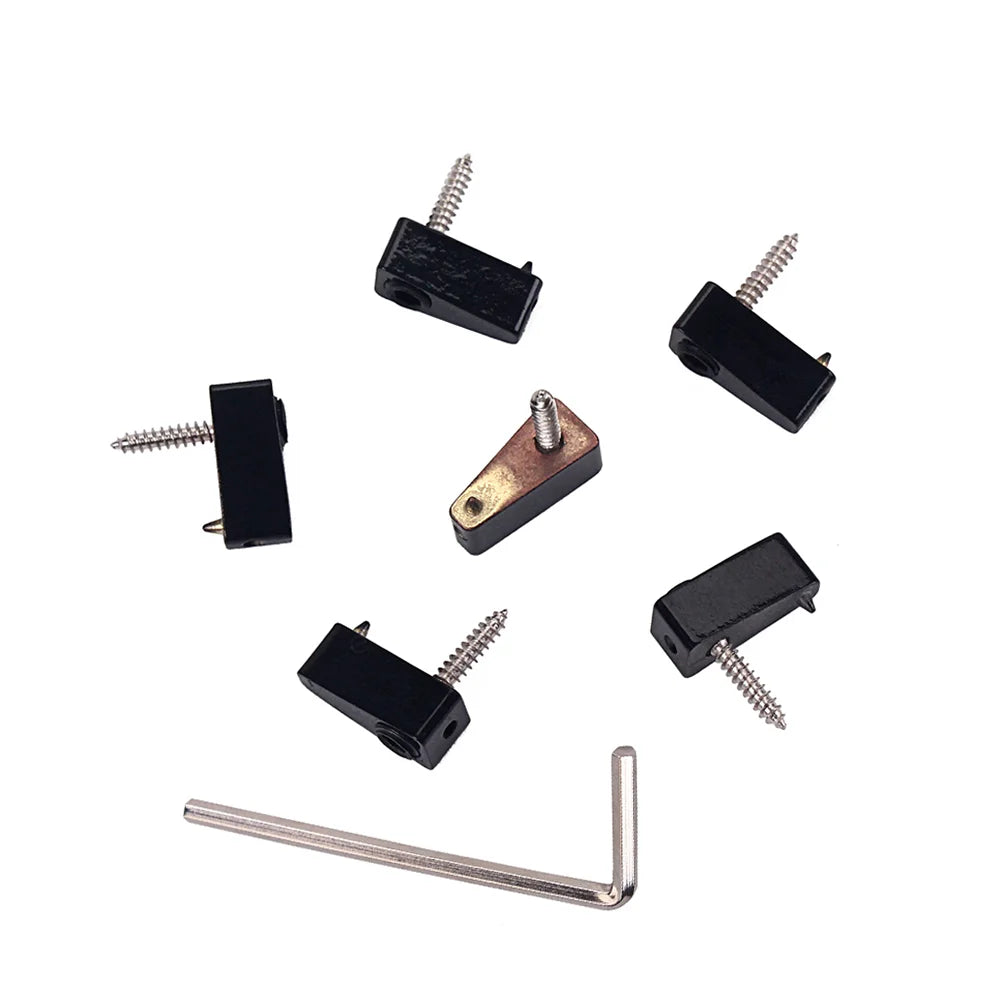 Individual Triangular Locking Headless Guitar Nuts - Set of 6 Black ...
