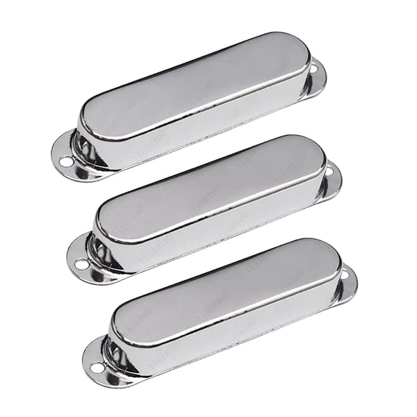 Stratocaster Metal Single Coil Pickup Covers (No Holes) - Chrome 3 Pcs ...