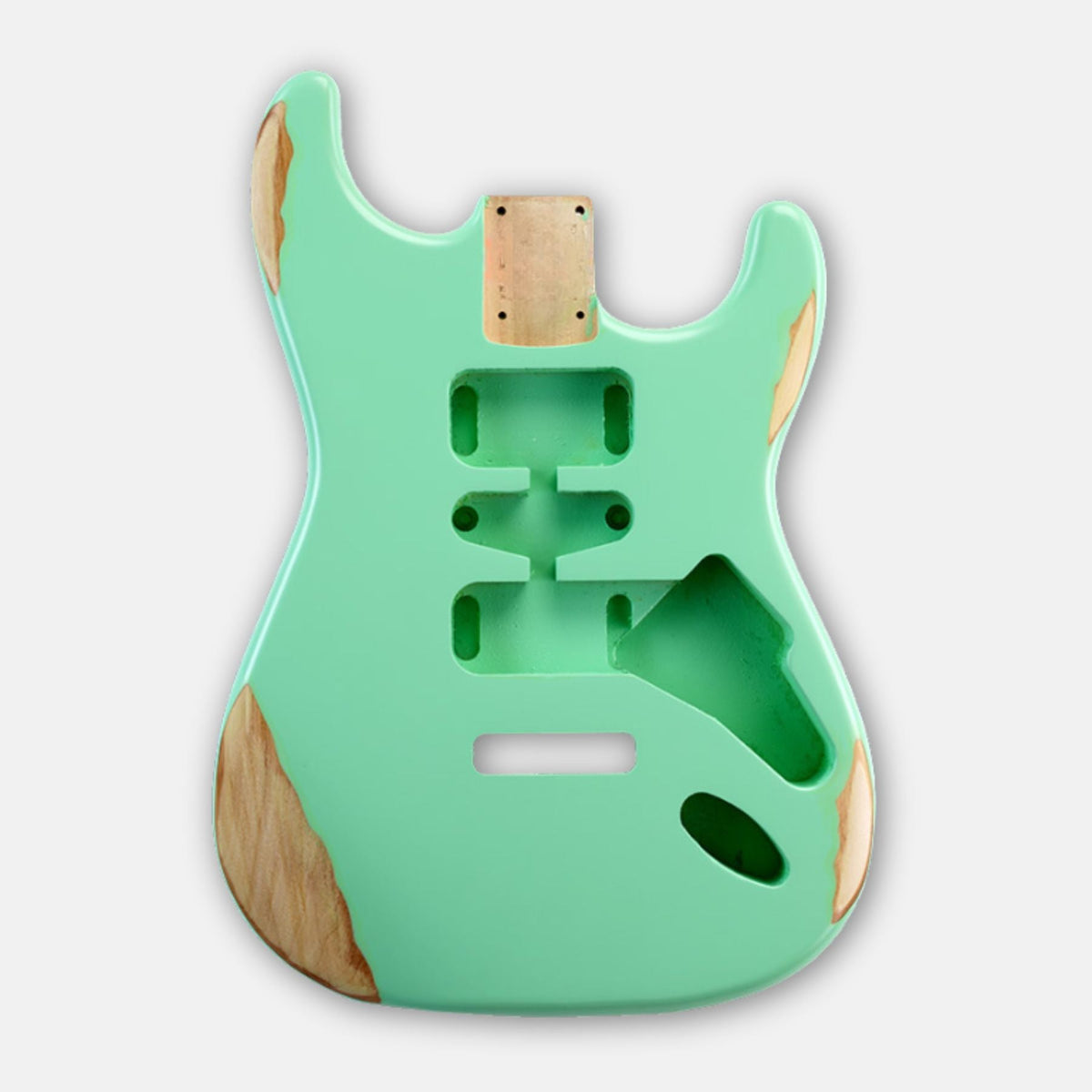 Finished Alder Strat-Style Guitar Body - Relic Surf Green | Ploutone