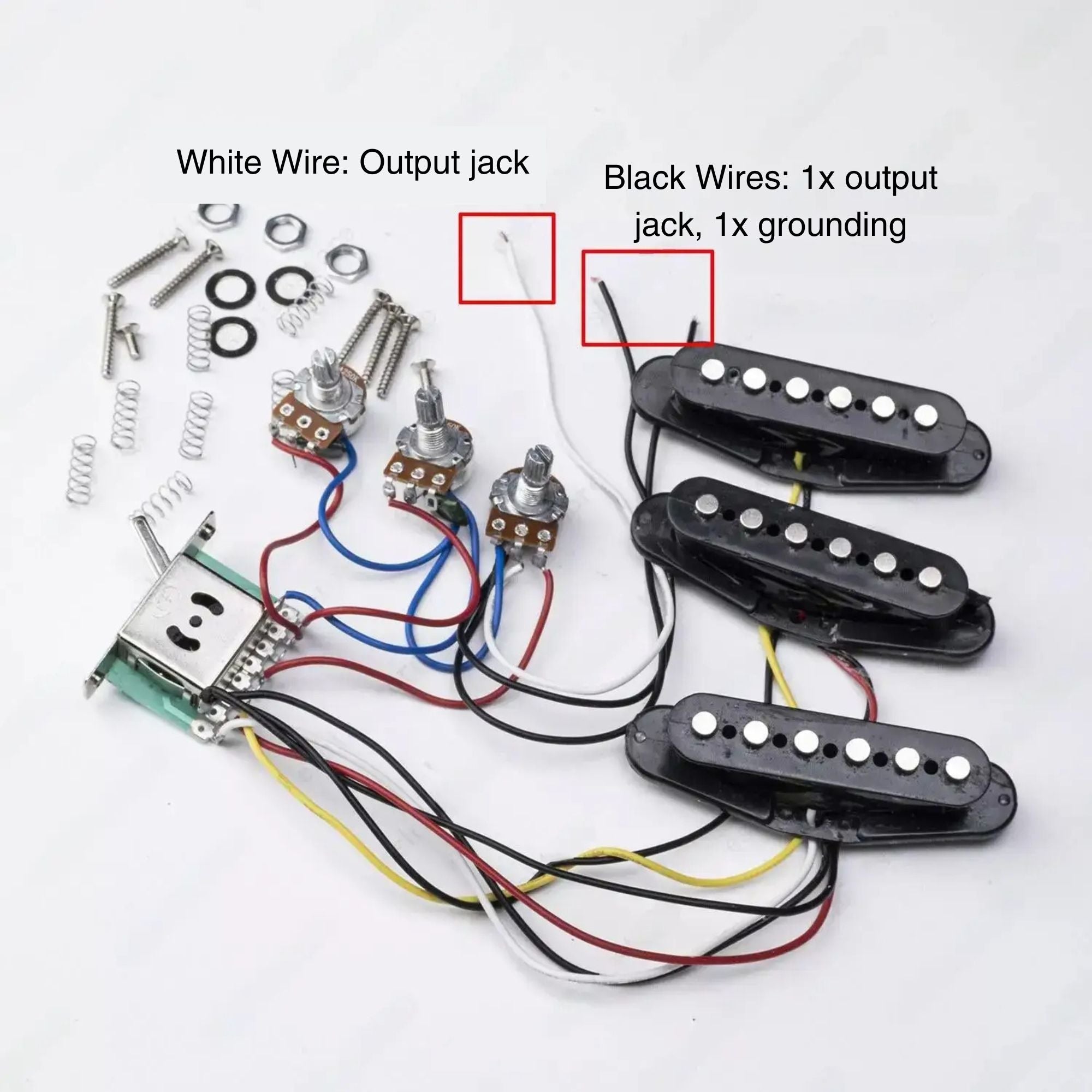 11-Hole SSS Loaded Strat Pickguard - Black & Black | Ploutone