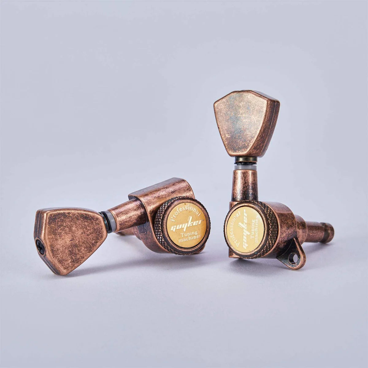 Guyker Relic Copper 3x3 Locking Guitar Tuners – 1:18 Ratio for 10mm ...