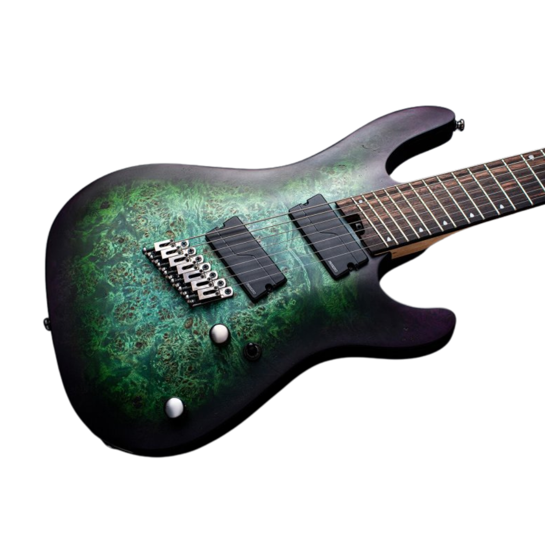 Cort KX507 7-String Multi-Scale Electric Guitar in Star Dust Green ...